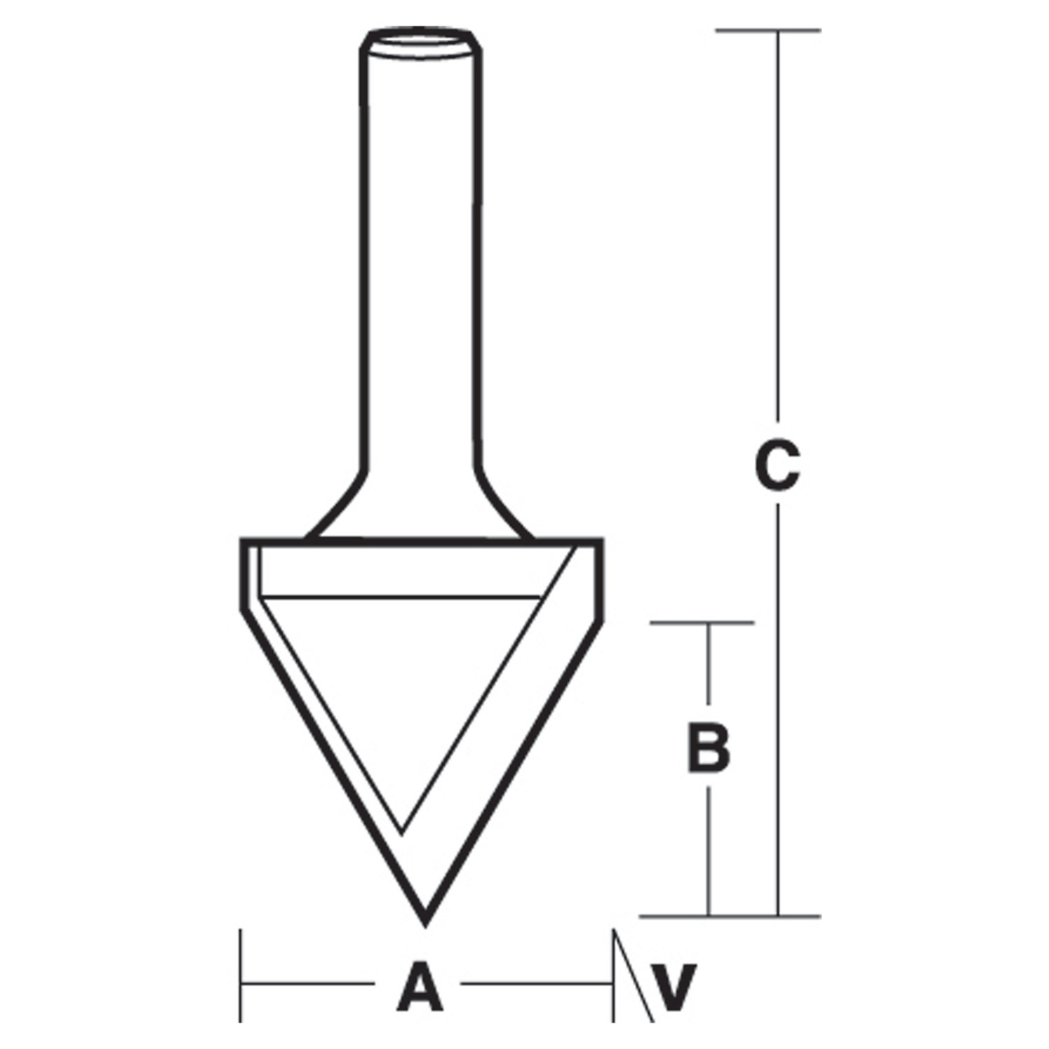 2 Flute - 60° Vee Groove Bit - Carbide Tipped - Carbitool