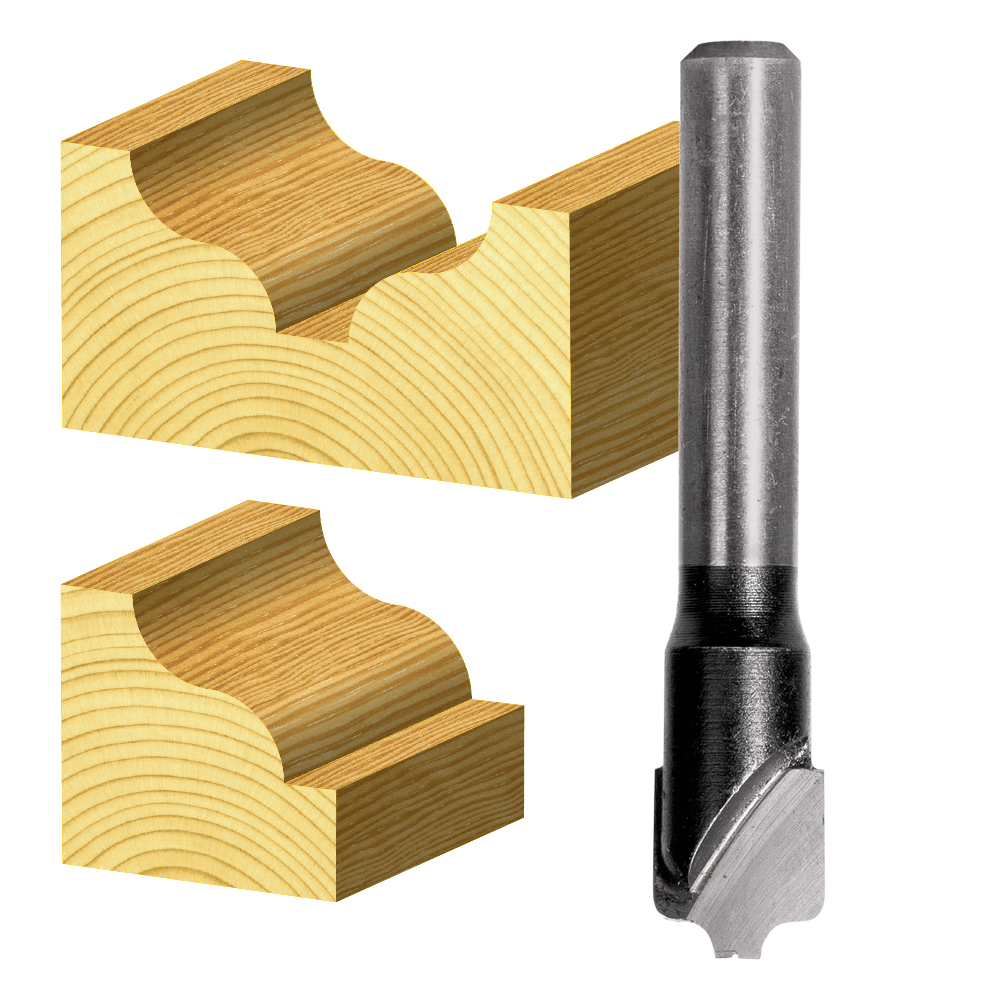 OGEE BIT 3.2MM RAD. TCT, 2 FLT 1/2 SHK - Carbitool