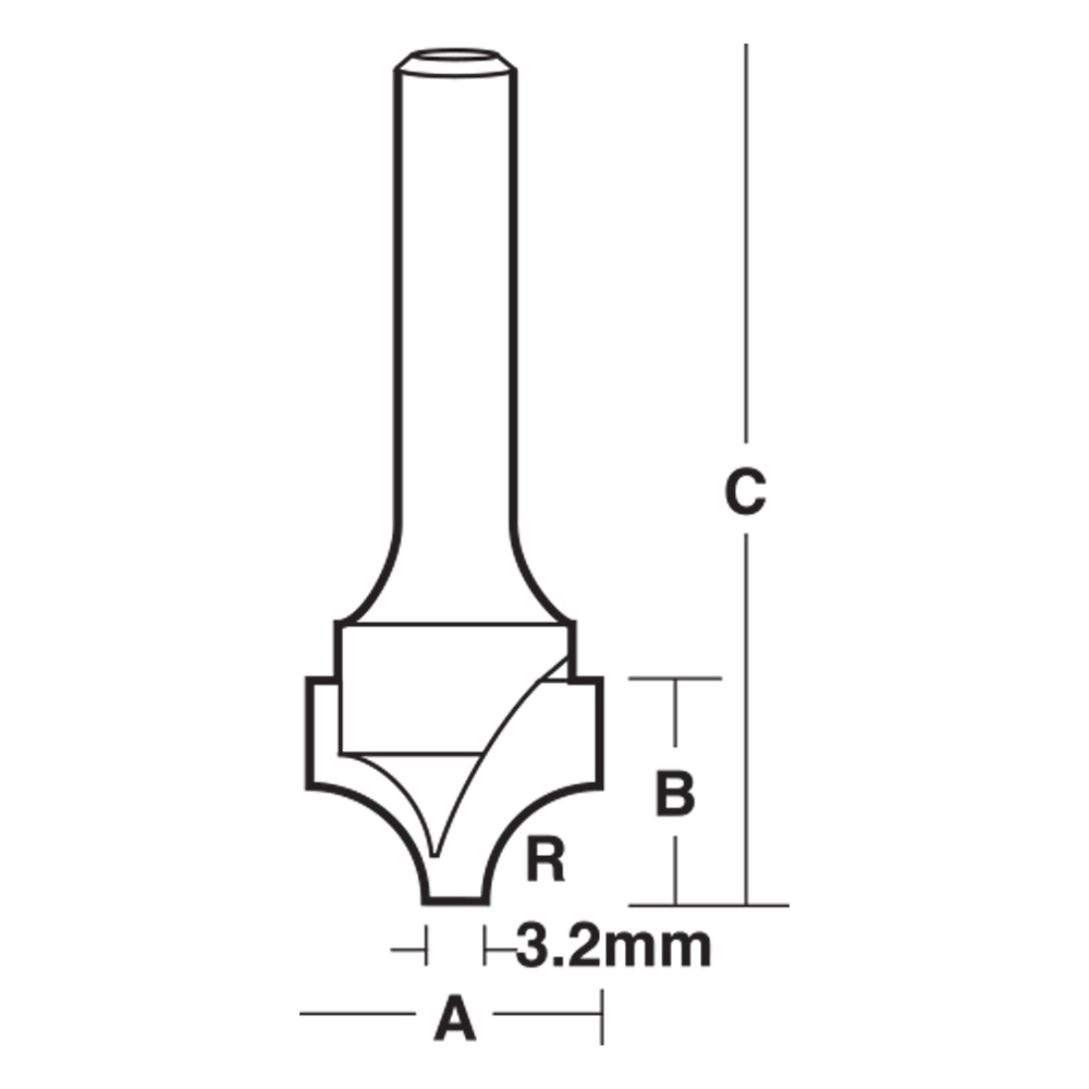 2 Flute - Beading Bit - Carbide Tipped - Carbitool