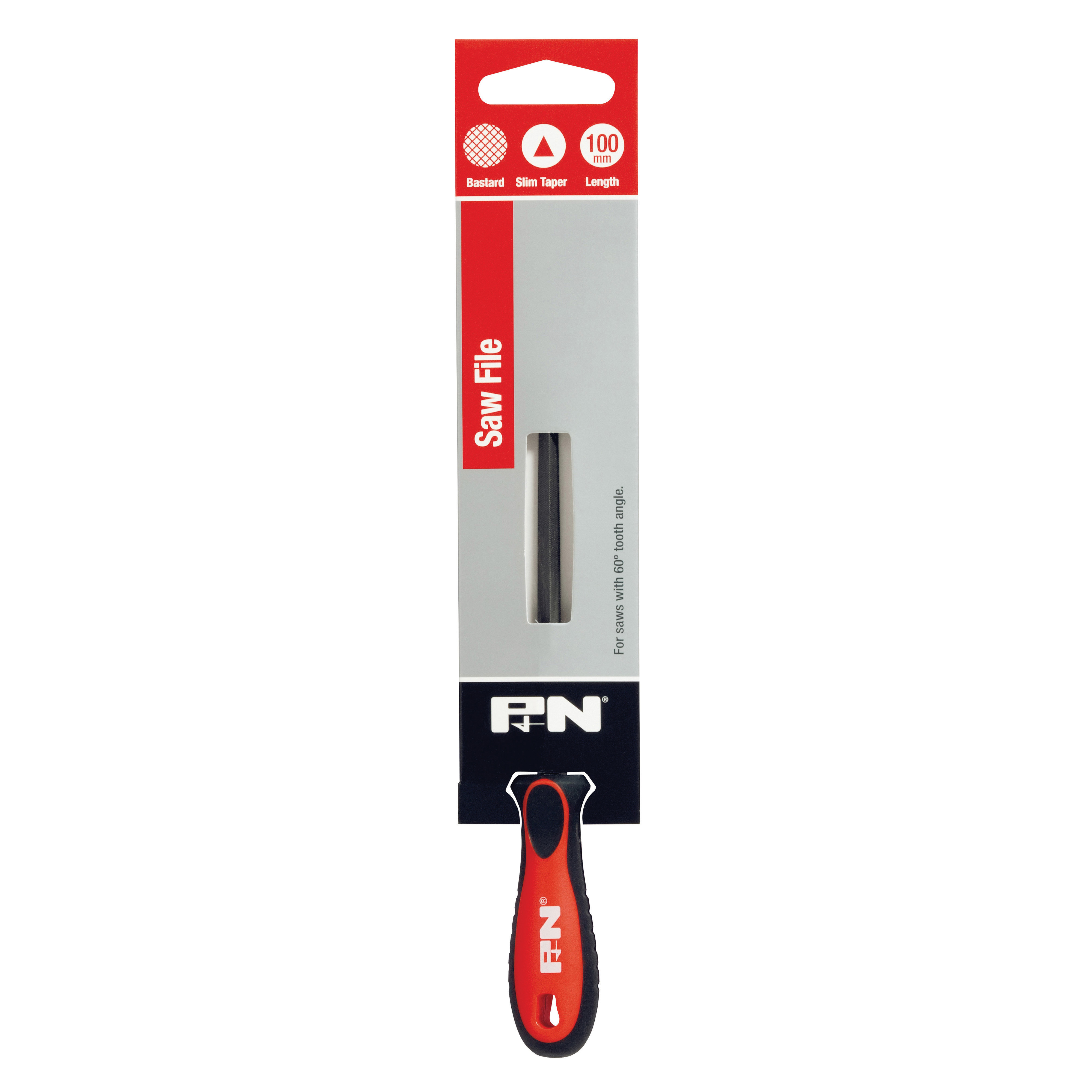 FILE SLIM TAPER HANDLED 100MM HANGPACK P&N - P&N Tools