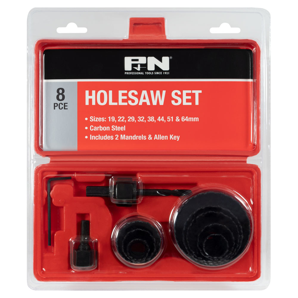 HOLESAW CARBON STEEL SET 19-64MM 11PC P&N - P&N Tools