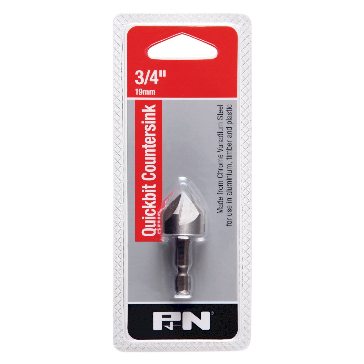 COUNTERSINK CRV QUICKBIT ROSE HEAD HANGPACK 19MM P&N - P&N Tools