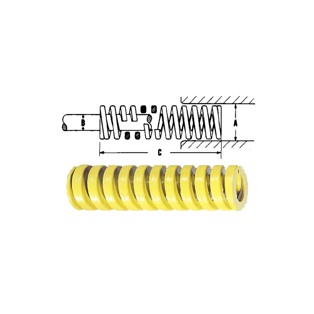 Product: DIE SPRING YELLOW XTRA HEAVY LOAD RECTANGULAR WIRE 25X102MM 9 ...