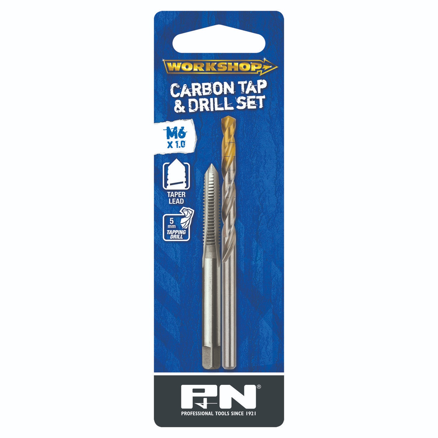 TAP & DRILL SET M6x1.0, DRILL 5.0MM CARDED P&N WORKSHOP - P&N Tools